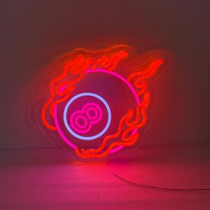 8 Ball Neon Sign, Billiards Ball Decor, 8 Ball for Bedroom Decor ...