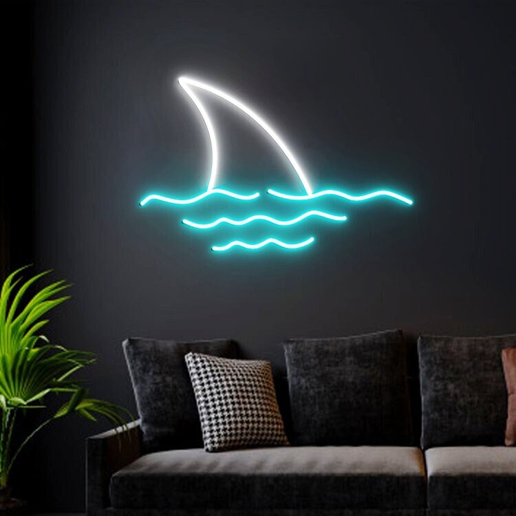 Shark Fin Led Neon Sign Shark Led Sign Shark Lover Gift - Etsy Australia
