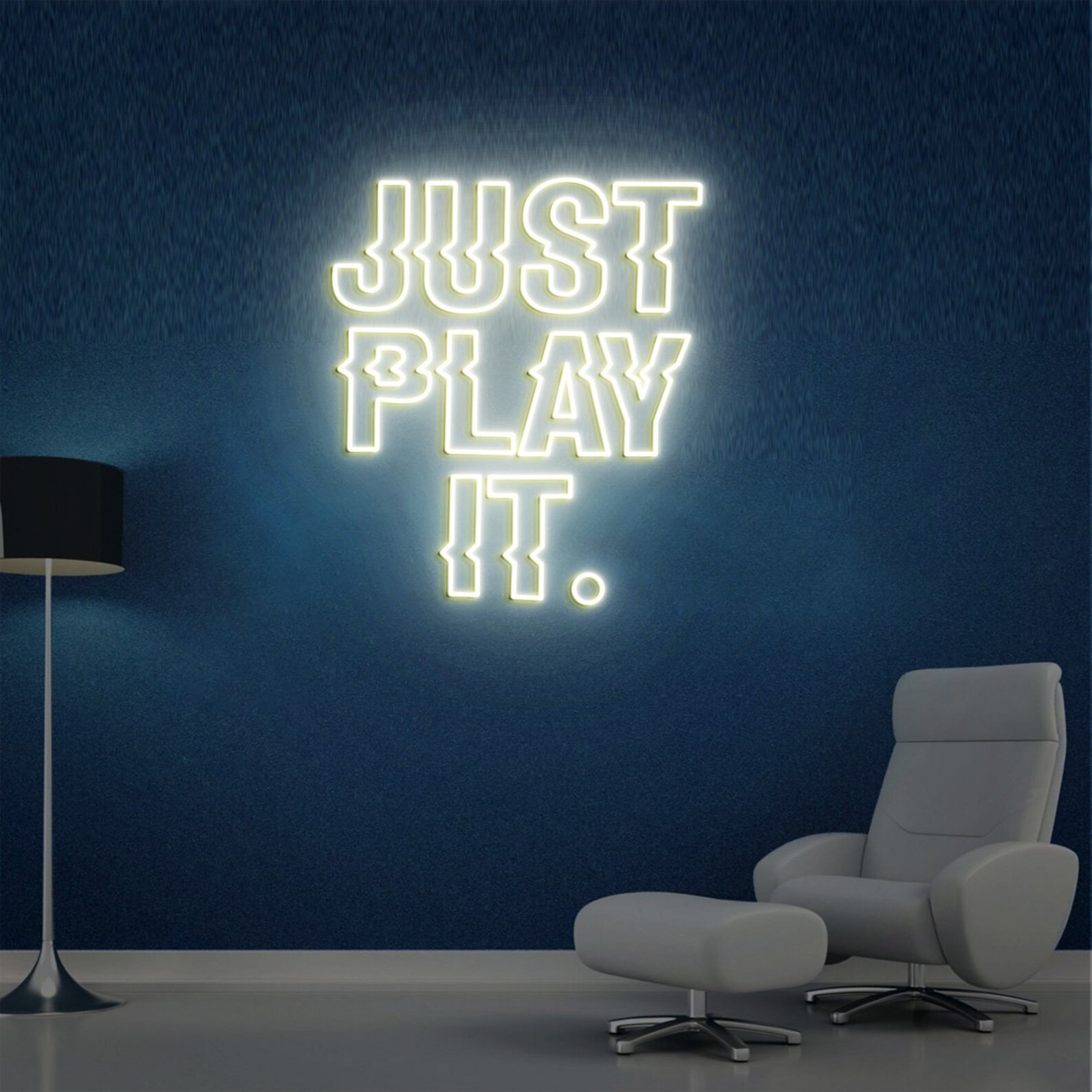 Custom Just Play It Neon Sign Game Room Wall Decor Sign, Game Play Sign ...