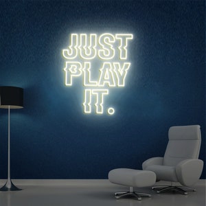 Custom Just Play It Neon Sign Game Room Wall Decor Sign, Game Play Sign ...