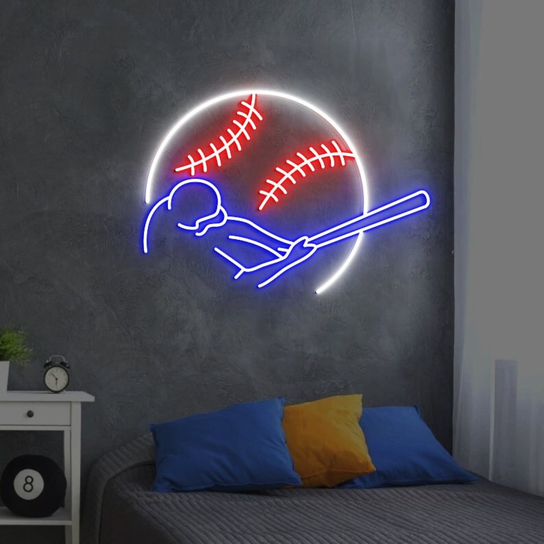Baseball Neon Sign, Baseball Player Gift, Baseball Room Decor for Kids ...