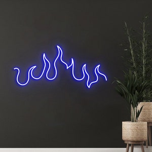 Fire Flame Neon Sign, Flame Neon Light, Flame Wall Decor Art, Flame Led ...