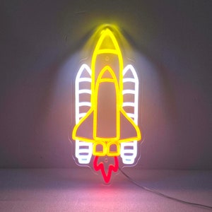 Space Neon Sign, Nasa Rocket, Space Neon Light for Boy Room Decor ...