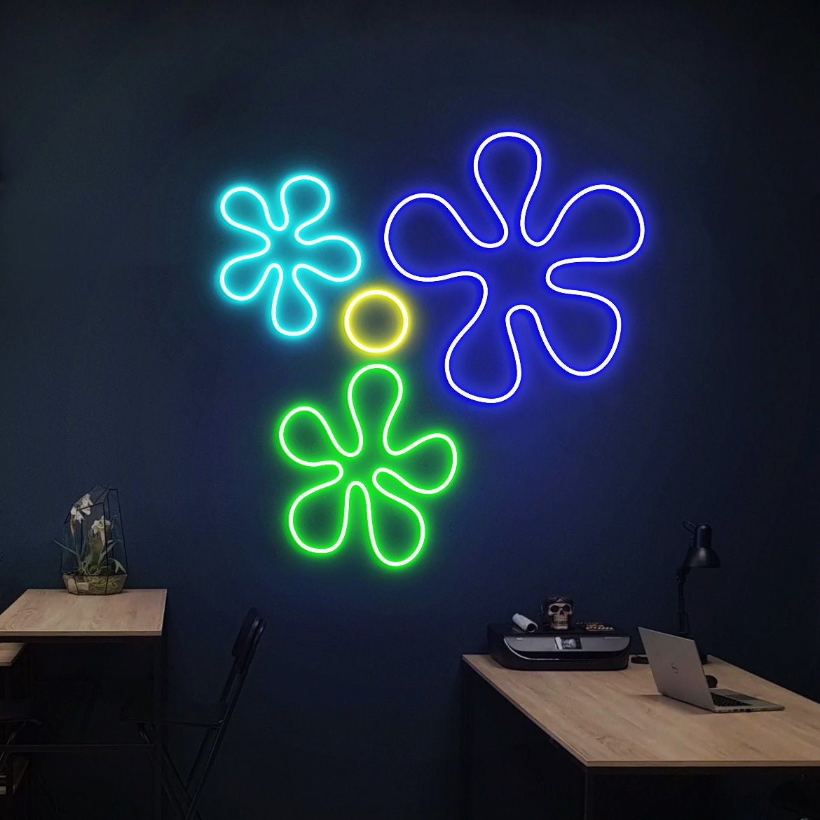 Bikini Flowers Neon Sign Spongebob Flower Led Sign Custom - Etsy