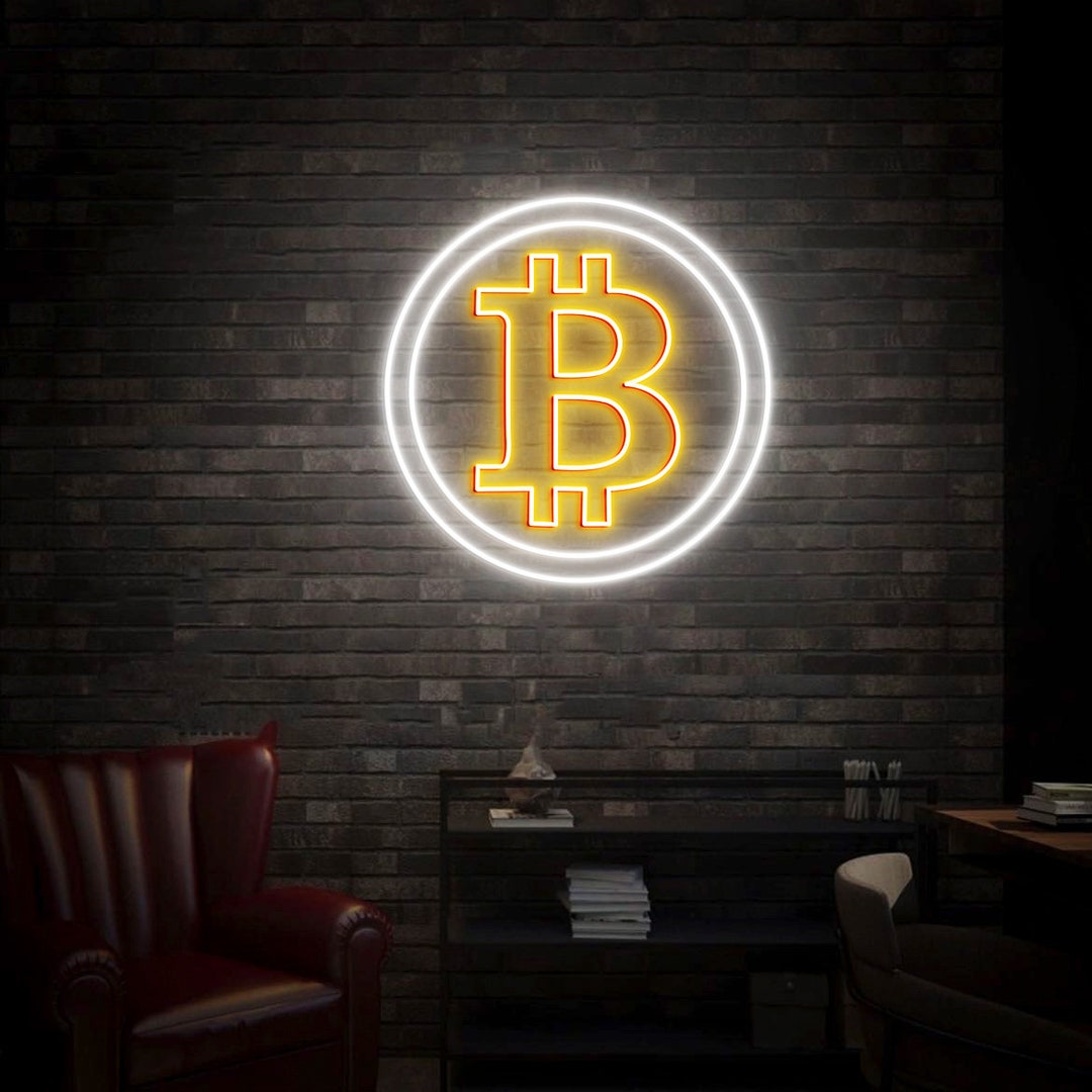 Bitcoin Logo Neon Sign, Crypto Wall Decor, Bitcoin Art, Bitcoin ...