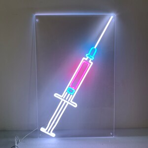 Syringe Neon Sign, Syringe Decor, Nurse Room Decor, Cosmetic Nurse ...