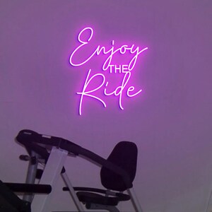 Enjoy the Ride Neon Sign, Cycling Room Decoration, Bike Room Wall Signs ...