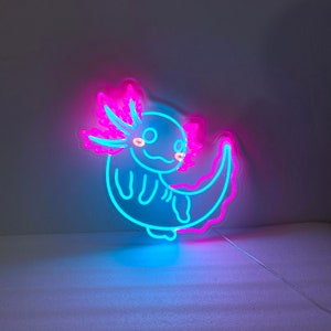 Cute Axolotl Neon Sign, Axolotl Wall Art, Handmade Axolotl Gift, Cute ...