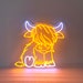 Highland Cow Neon Sign, Cute Cow Animal Neon Light for Kids Nursery ...