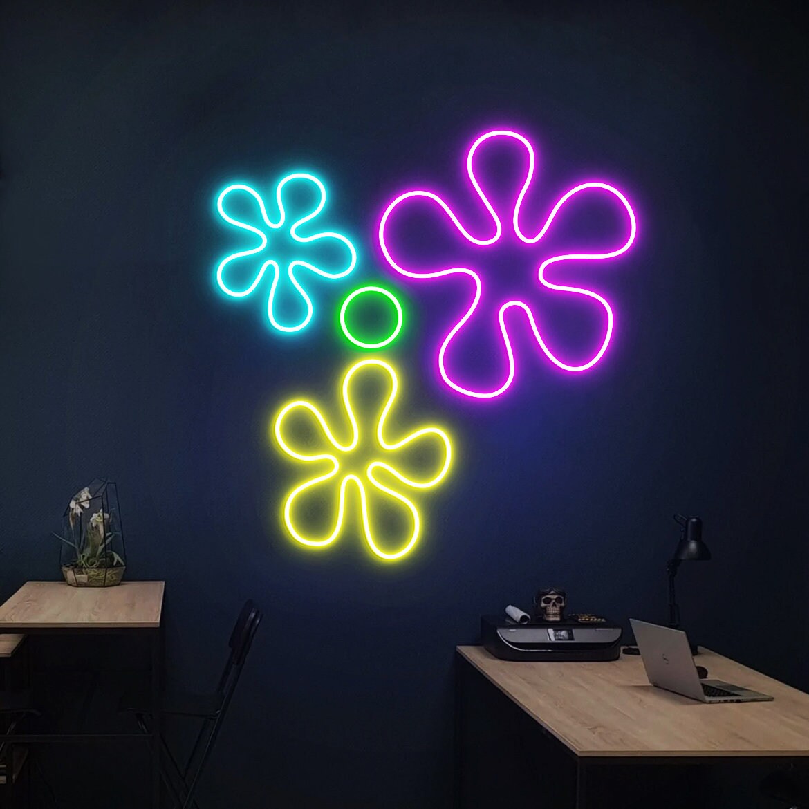 Bikini Flowers Neon Sign Spongebob Flower Led Sign Custom - Etsy