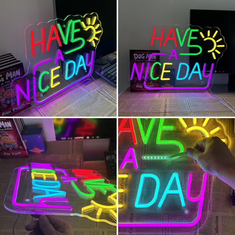 Happy a Nice Day LED Neon Sign ,handcrafted Sign,customizable Light ...