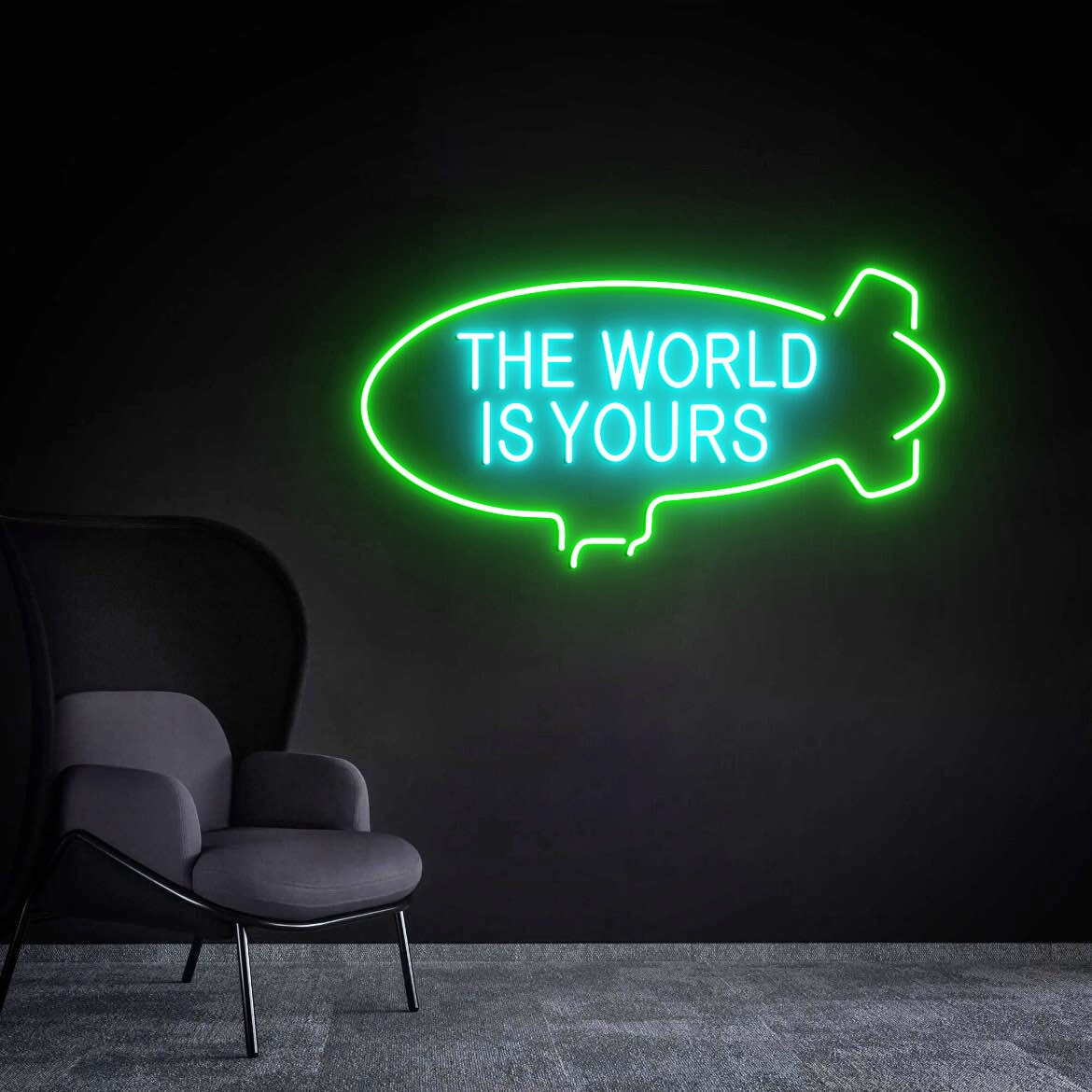 The World is Your Neon Sign Custom Neon Sign Bedroom - Etsy Australia