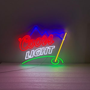 Coors Light Golf Sign, Neon Sign for Beer Bar Pub Decor Neon Light Sign ...