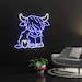 Highland Cow Neon Sign, Cute Cow Animal Neon Light for Kids Nursery ...