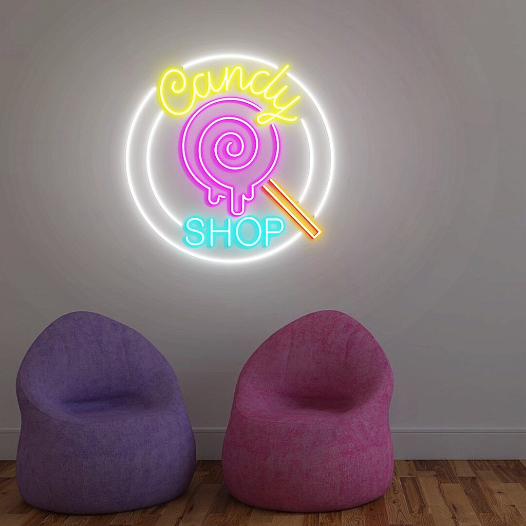 Candy Shop Neon Sign, Candy Shop Decor, Candy Sign, Candy Signage ...