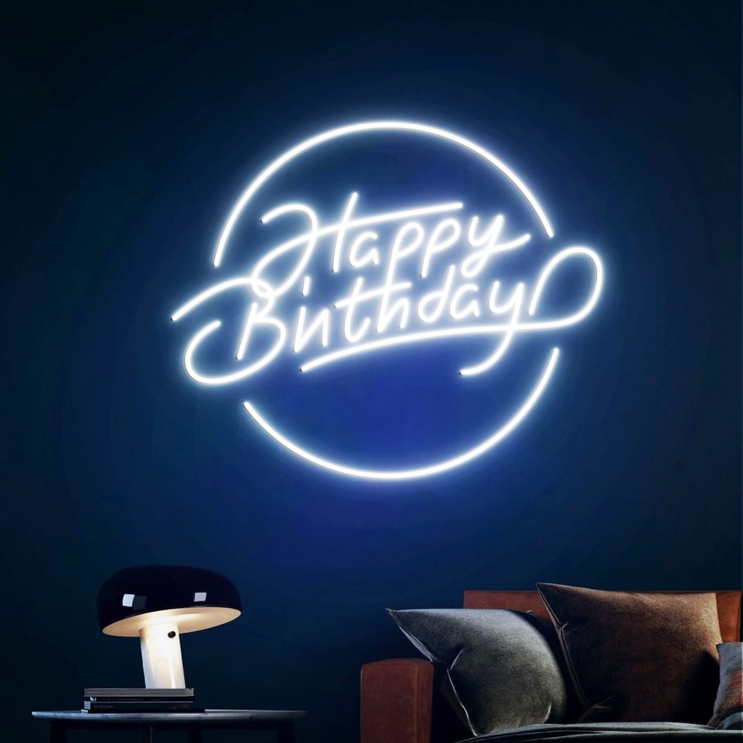 Custom Neon Sign Happy Birthday, Birthday Led Neon Sign, Custom ...