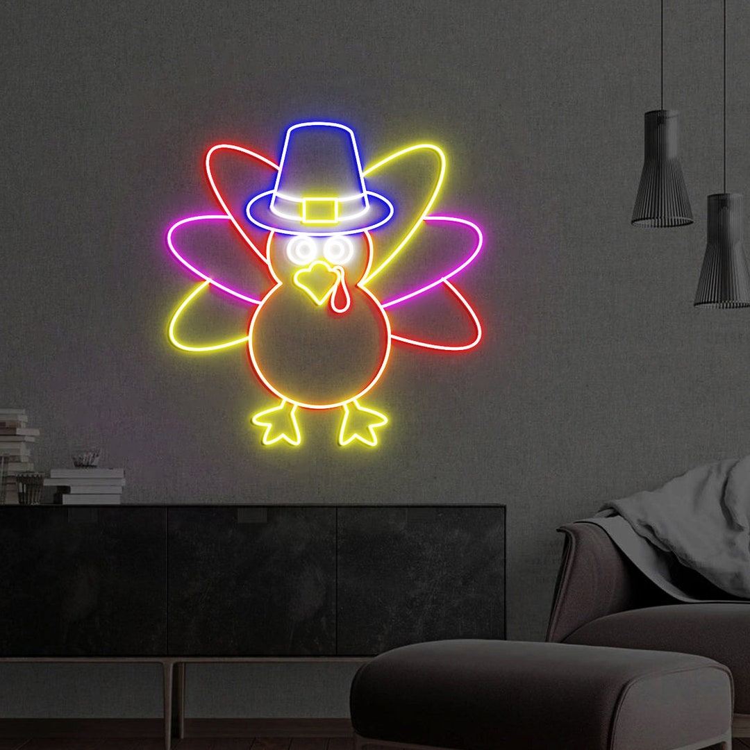 Happy Thanksgiving Turkey Neon Light Thanksgiving Turkey LED - Etsy