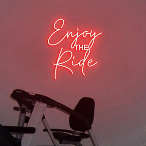 Enjoy the Ride Neon Sign, Cycling Room Decoration, Bike Room Wall Signs ...