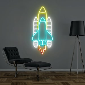 Space Neon Sign, Nasa Rocket, Space Neon Light for Boy Room Decor ...