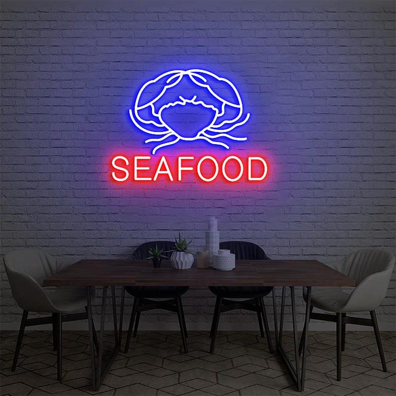 Fresh Seafood Sign, Seafood Restaurant Decor Signage, Crab Shack Sign ...