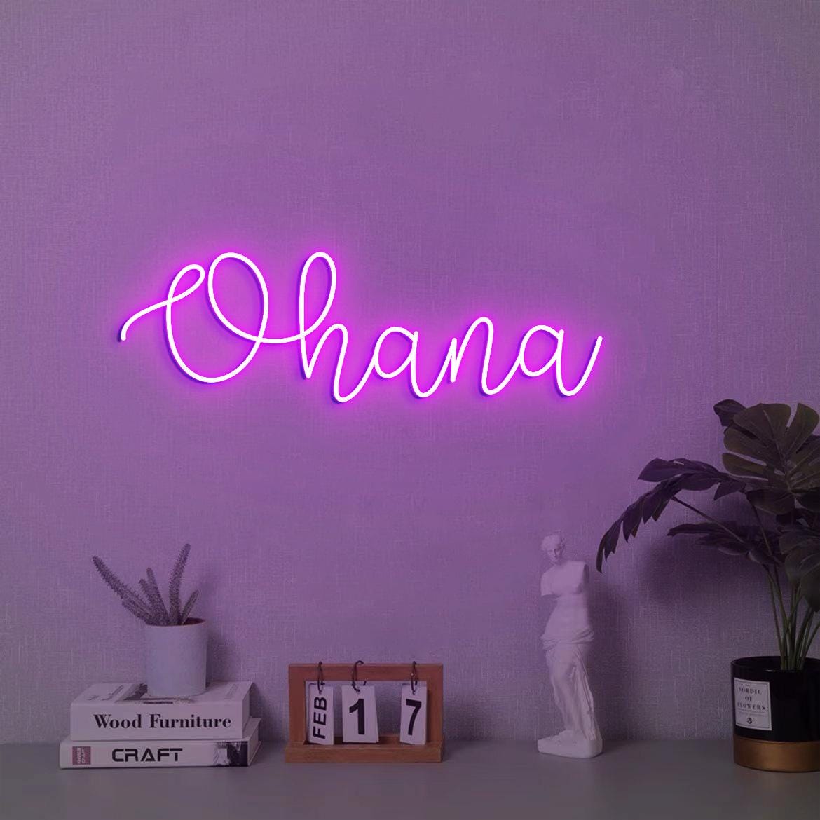 Ohana Neon Sign, Ohana Sign, Hawaiian Sign Home Wall Decorations, Ohana ...