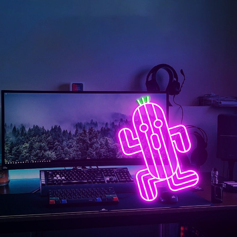 Cactuar Neon Sign, Cactuar Final Fantasy Wall Decor, Cactuar Light ...