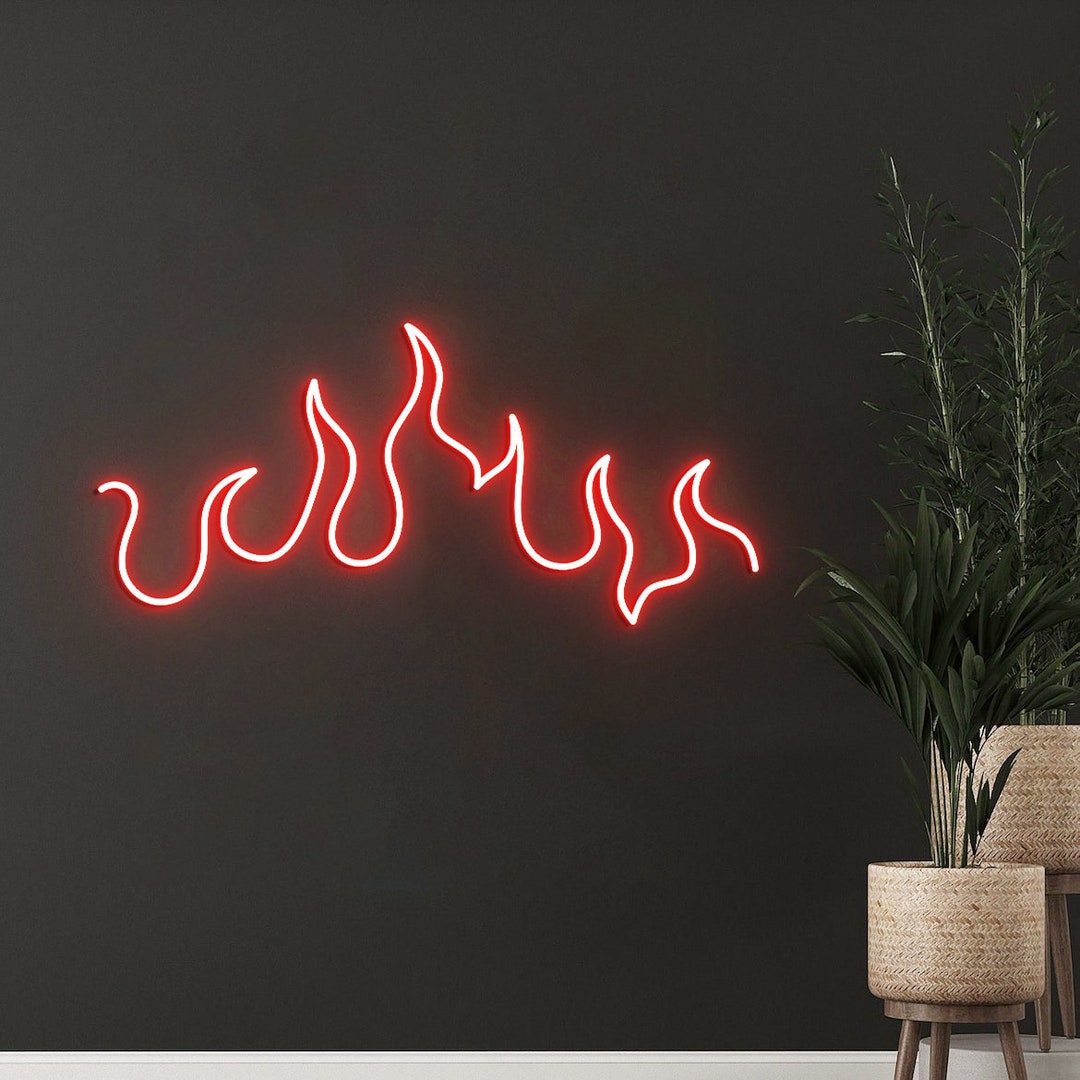 Fire Flame Neon Sign Flame Neon Light Flame Wall Decor Art - Etsy