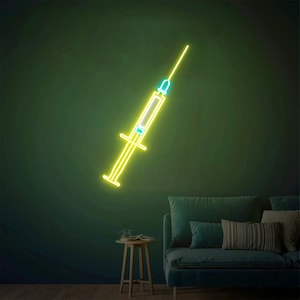Syringe Neon Sign, Syringe Decor, Nurse Room Decor, Cosmetic Nurse ...