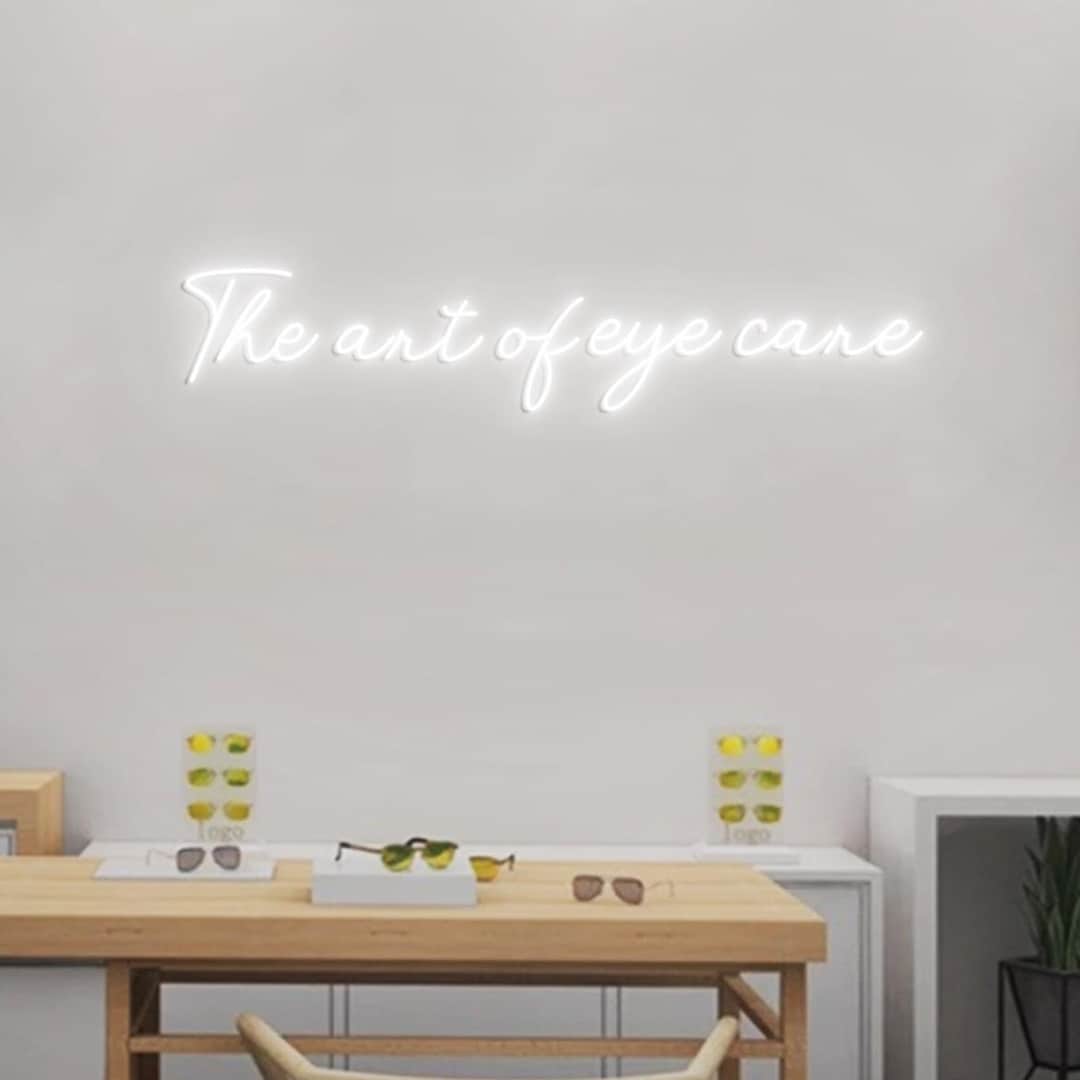 The Art of Eye Care Neon Sign, Eye Care Sign, Eye Clinic Wall Neon ...