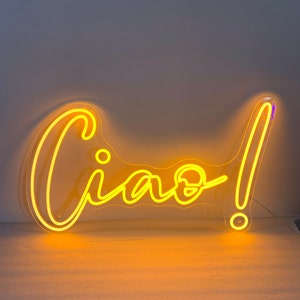Ciao Neon Sign, Hello Italian Neon Sign, Italian Wall Art Ciao Quote ...