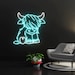Highland Cow Neon Sign, Cute Cow Animal Neon Light for Kids Nursery ...