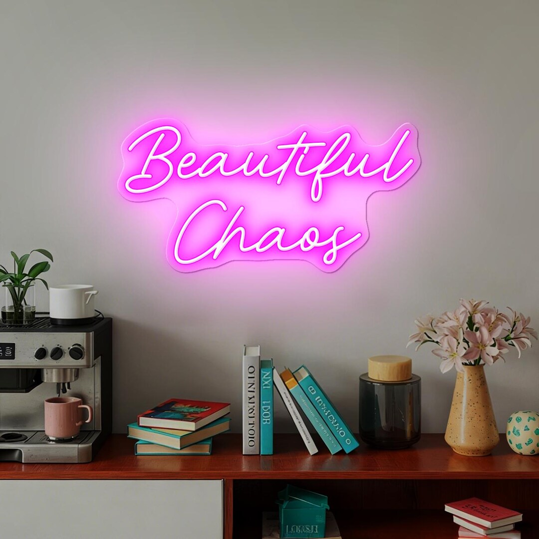 Beautiful Chaos LED Neon Sign Wall Art for Bedroom, Living Room, Home ...