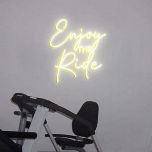 Enjoy the Ride Neon Sign, Cycling Room Decoration, Bike Room Wall Signs ...