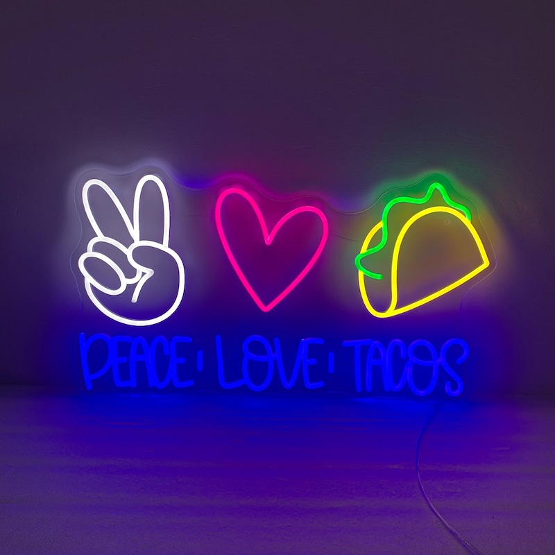 Neon Peace Sign - Etsy