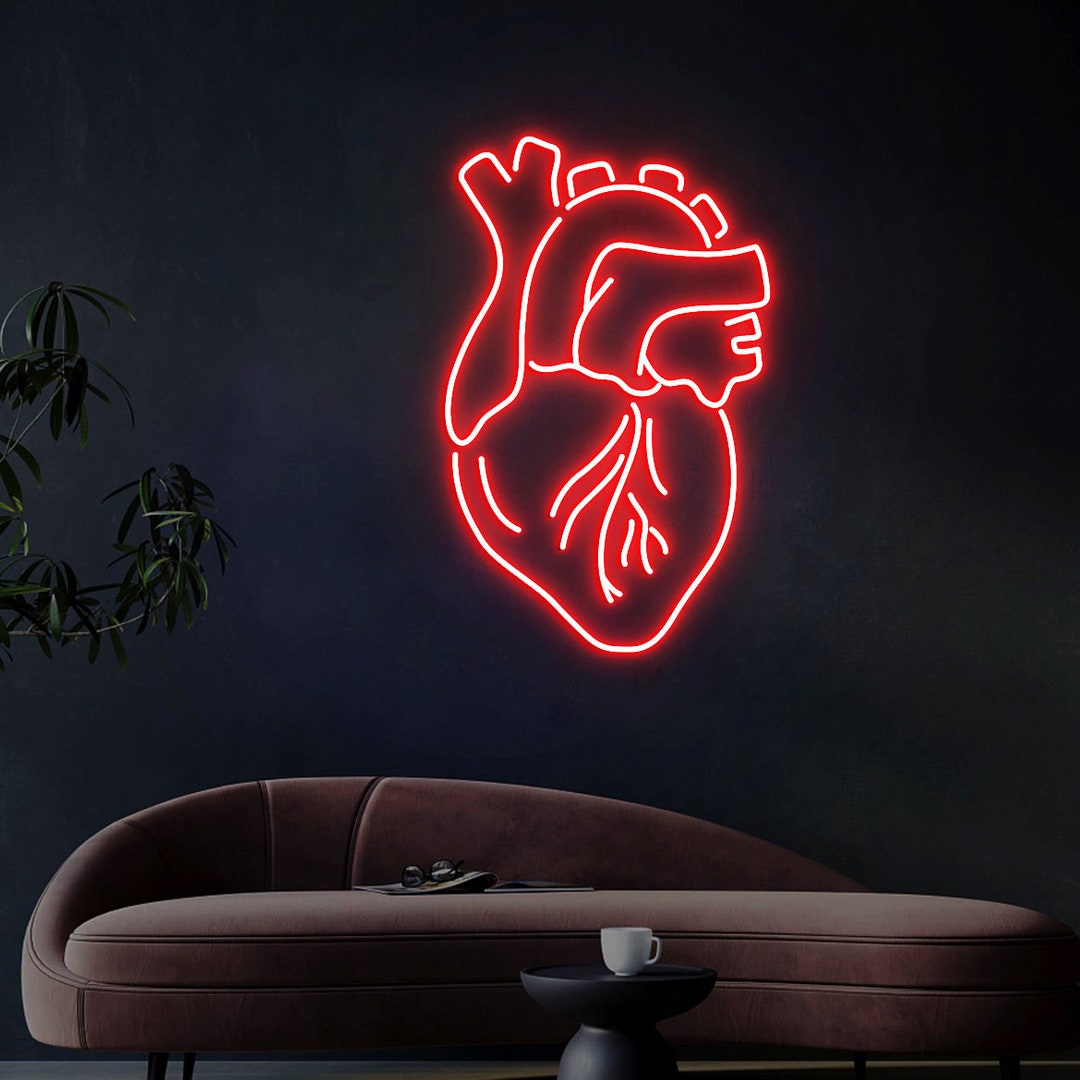 Human Heart Led Sign ,heart LED Light, Anatomical Heart, Halloween Neon ...