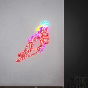 Cowgirl Barrel Racer Neon Sign, Barrel Racing Sign, Barrel Racing Horse ...