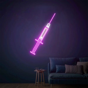 Syringe Neon Sign, Syringe Decor, Nurse Room Decor, Cosmetic Nurse ...