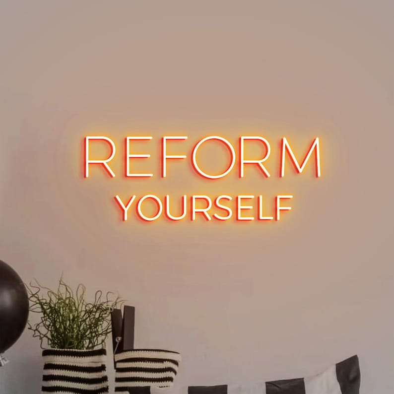 Reform Yourself Neon Sign, Reform Yourself Sign, Pilates Studio Sign ...