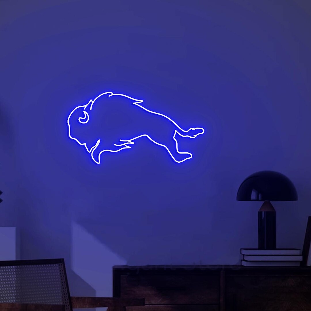 Buffalo Bison Neon Sign, American Bison Neon Light, Western Decor Bison ...