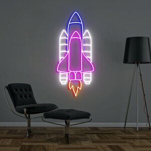 Space Neon Sign, Nasa Rocket, Space Neon Light for Boy Room Decor ...