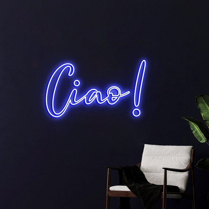 Ciao Neon Sign, Hello Italian Neon Sign, Italian Wall Art Ciao Quote ...