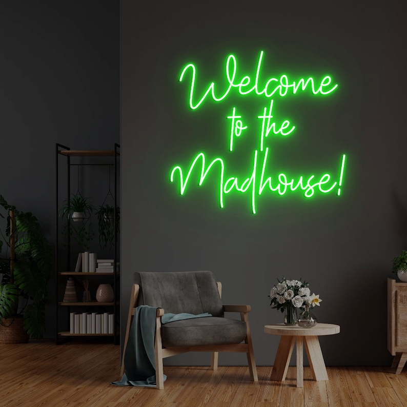 Welcome to the Madhouse Custom Neon Sign for Dining Room Decor, Mad ...