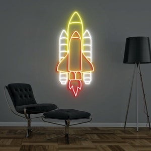 Space Neon Sign, Nasa Rocket, Space Neon Light for Boy Room Decor ...