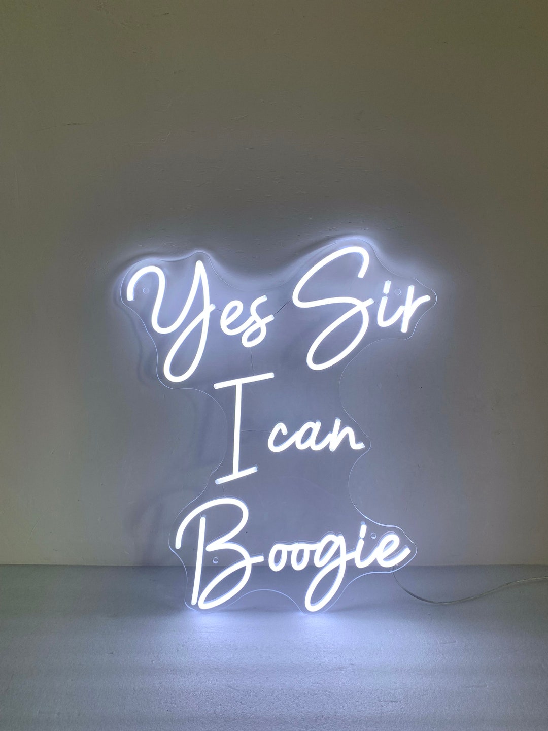 Yes Sir I Can Boogie Custom Neon Sign Wall Art, Retro Music Song Lyrics ...