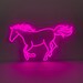 Running Horse Neon Sign, Horse Wall Decor, Pink Horse for Nursery Room ...