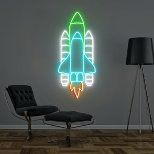Space Neon Sign, Nasa Rocket, Space Neon Light for Boy Room Decor ...