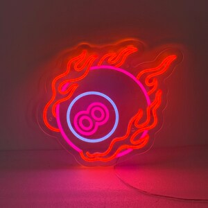 8 Ball Neon Sign, Billiards Ball Decor, 8 Ball for Bedroom Decor ...