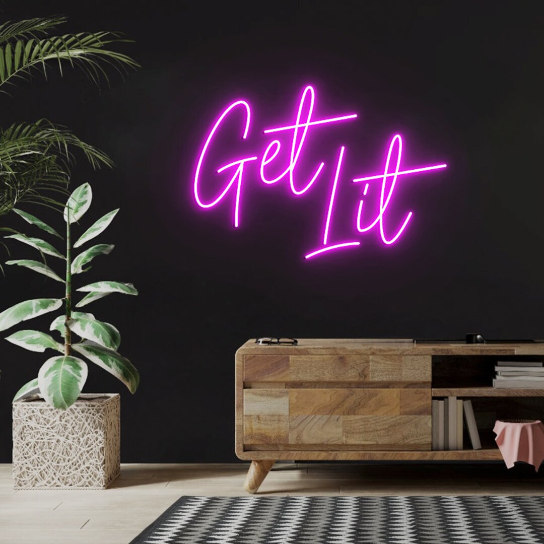 Get Lit Neon Sign Light, Custom Neon Sign for Party Wall Decorations ...