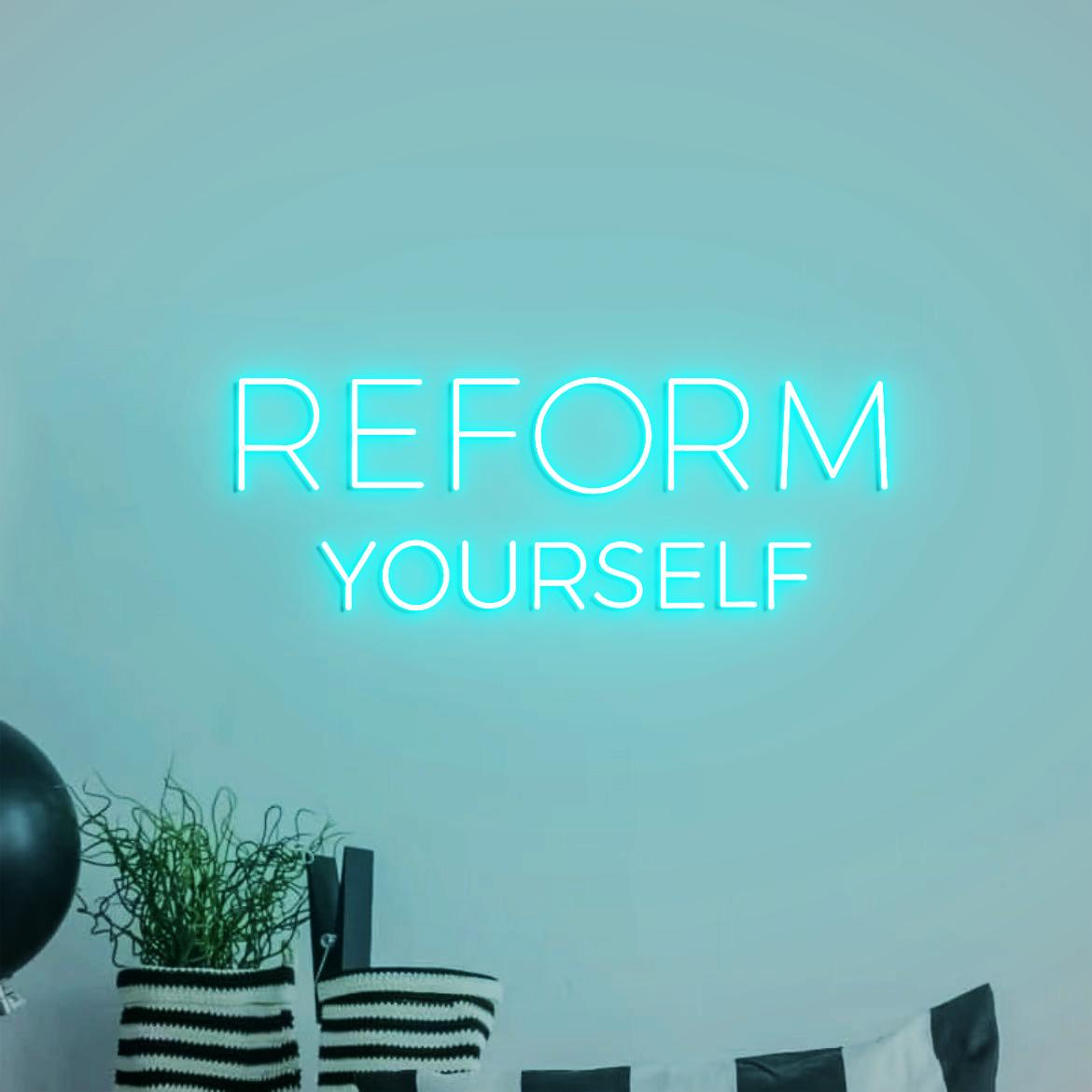Reform Yourself Neon Sign, Reform Yourself Sign, Pilates Studio Sign ...