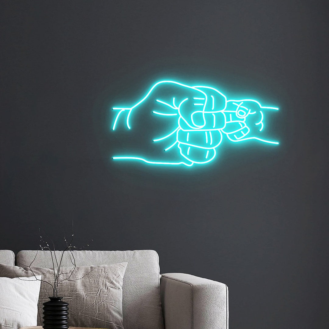 Fistbump Neon Sign Adult Baby Fistbump Wall Decor Family - Etsy